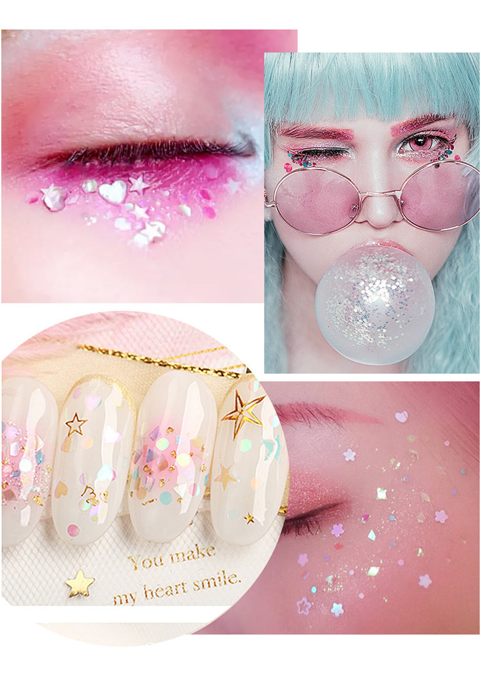 12 Pcs/set Glitter Liquid Gel Sequins Decoration Kit Multi | Etsy