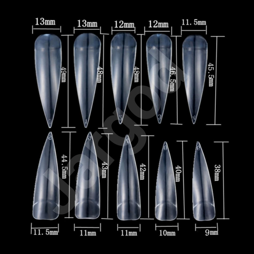 XL Stiletto Curved Pointy Extra Long Nail Tips | Nail Art | Fake Nails ...