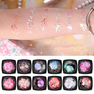 12 Pcs/set Glitter Liquid Gel Sequins Decoration Kit Multi Purpose Use ...