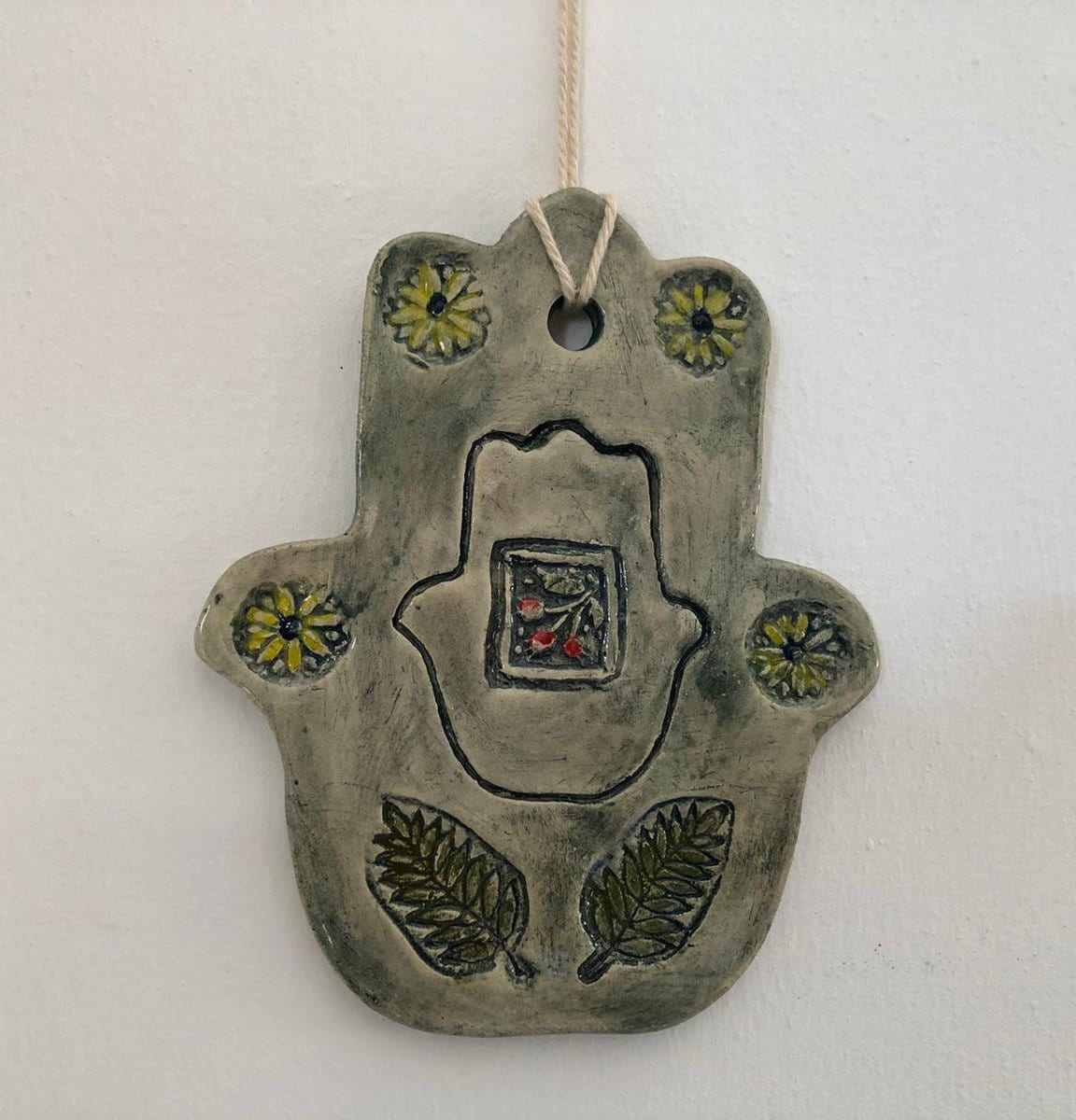 Hamsa Ceramic Wall Decor With Hamsa and Pomegranate judaica - Etsy