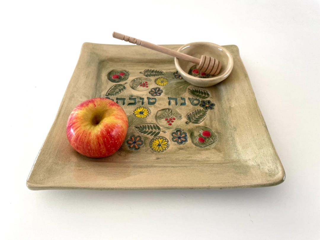 Judaica Ceramic Serving Plate Set, Handmade Serving Dishes Tray With ...