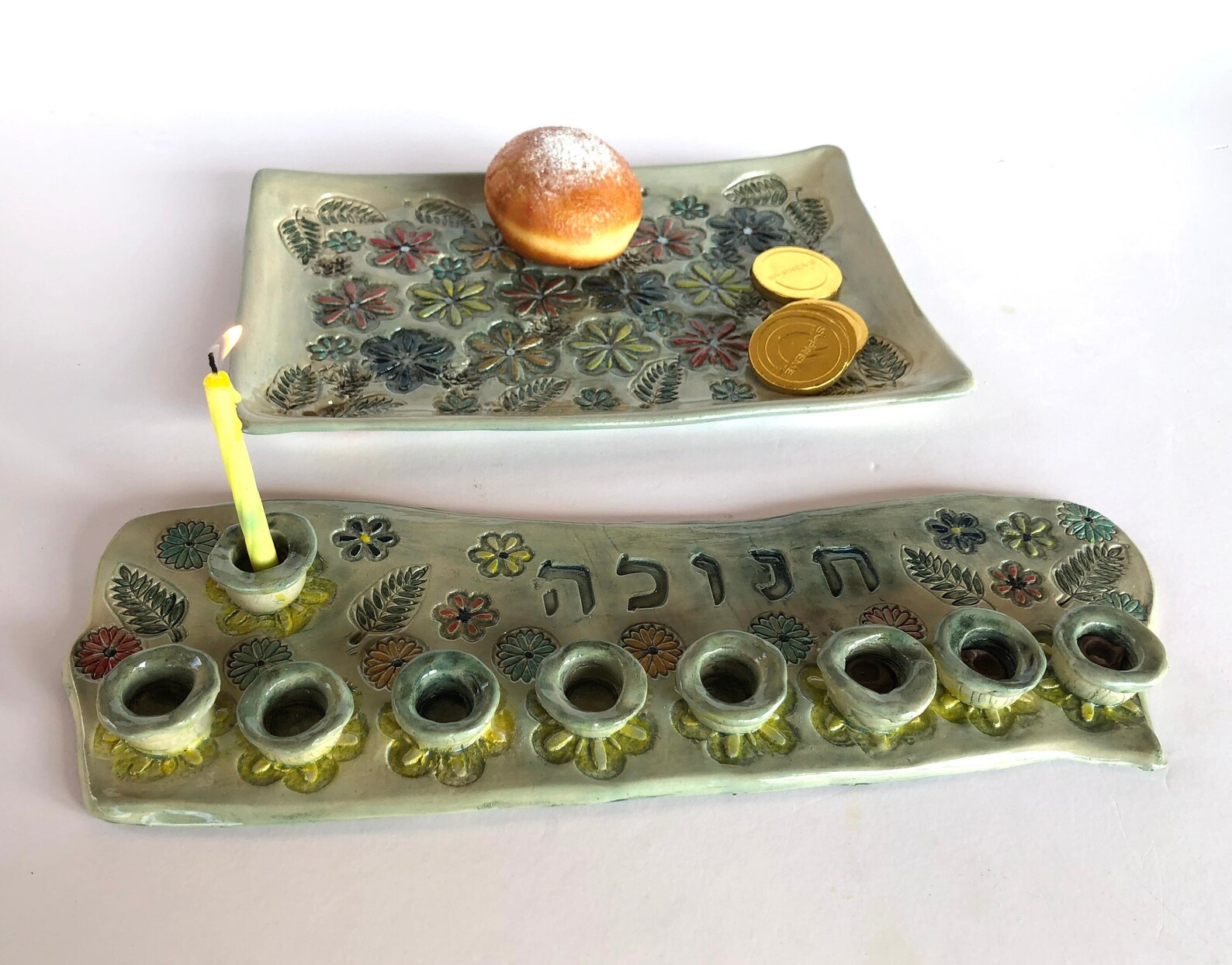 Chanukah Ceramic Menorah One of a Kind Handmade Kosher - Etsy