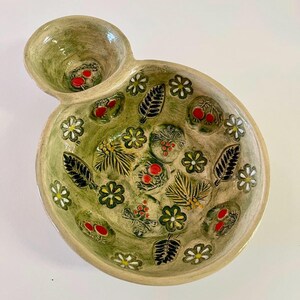 Handmade Ceramic Double Bowl Set: 7 Species Judaica Israeli Pottery ...