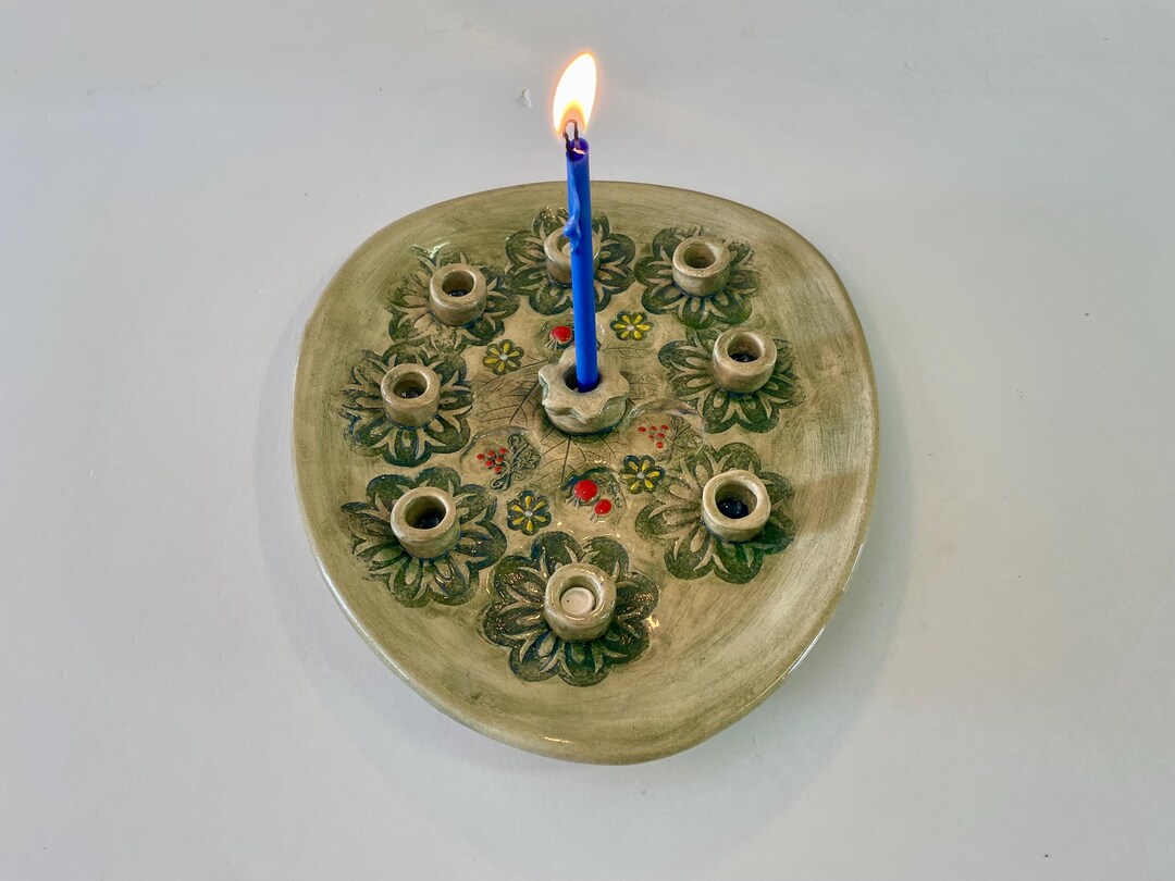 Menorah Large Ceramic Chanukkiah, One of a Kind Pottery Handmade ...