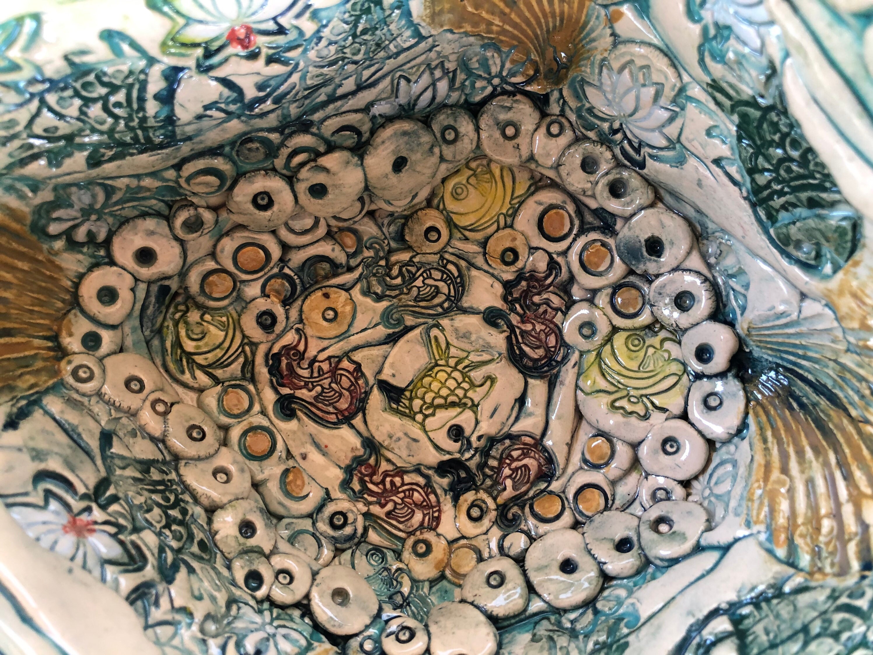 Asymmetry Ceramic Fish Bowl hand Built Pottery Depths of the - Etsy