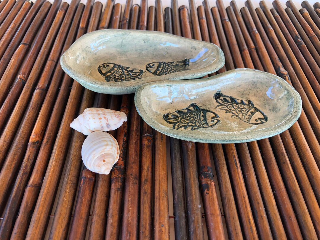 Pearl Shaped Small Blue Fish Plates Set ,ceramic Serving Dish, Dessert ...