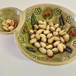 Handmade Ceramic Double Bowl Set: 7 Species Judaica Israeli Pottery ...