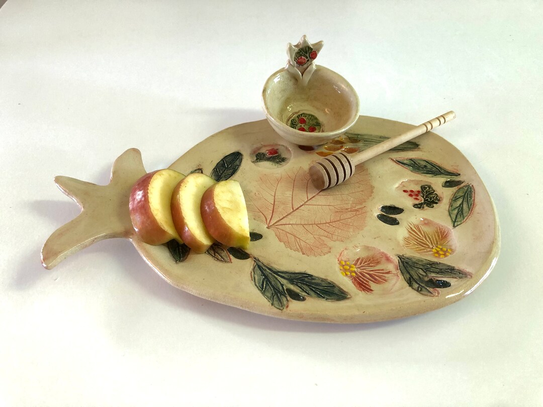 Judaica Ceramic Serving Plate Set, Abundance Serving Dish ,jewish ...