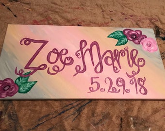 Custom name canvas | Etsy