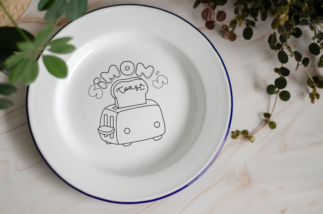 Personalised Enamel Toast Plate - Etsy
