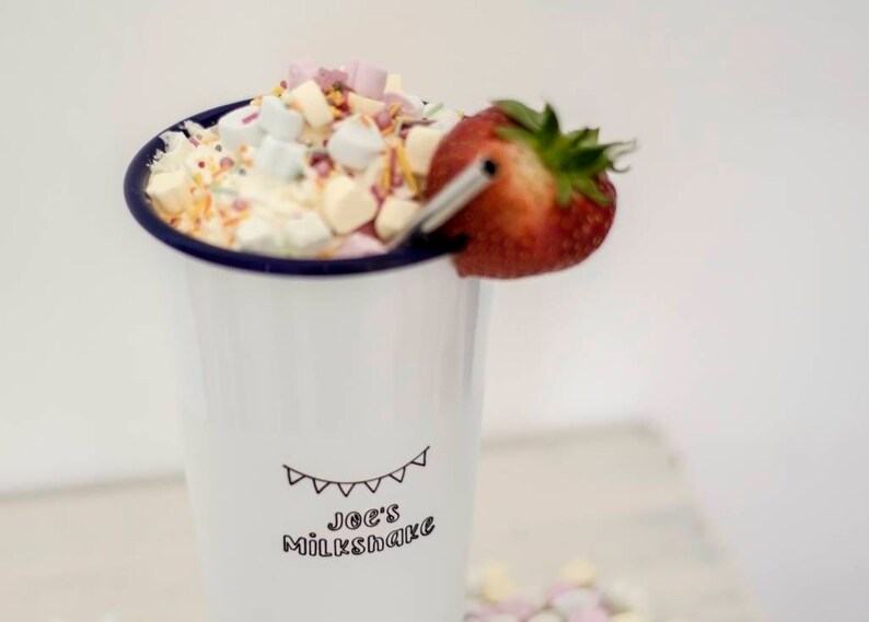 Personalised Milkshake Drink Enamel Tumbler Pint Glass | Etsy