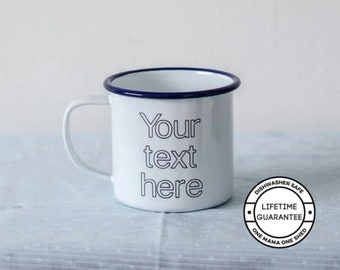 Your Text Here Engraved Enamel Snack Bowl | Etsy UK