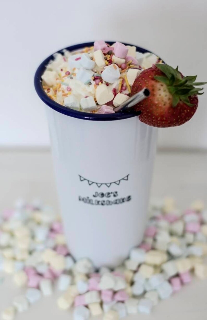 Personalised Milkshake Drink Enamel Tumbler Pint Glass | Etsy