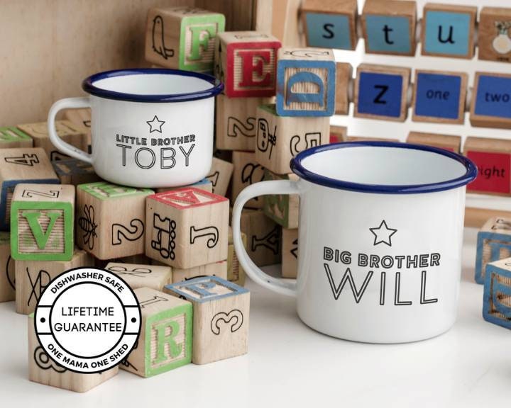 Personalised Brother and Sister Mugs Enamel Mugs for - Etsy UK
