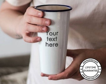Your Text Here Engraved Enamel Snack Bowl | Etsy UK