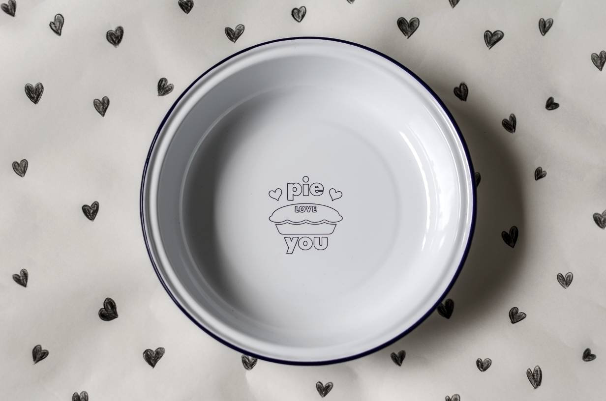 Personalised Pie Love You Dish Engraved Enamel - Etsy