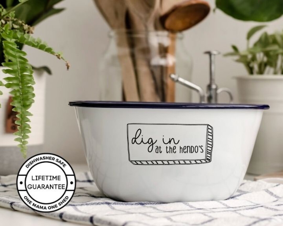 Personalised Family Enamel Bowl Engraved - Etsy