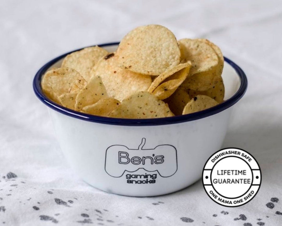 Personalised Gaming Snacks Bowl Engraved Enamel - Etsy