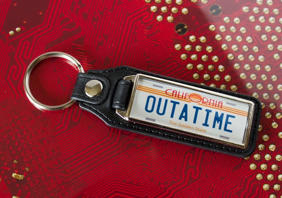 Cool Back to the Future License Plate ( Outatime) Medallion Keyring - Etsy