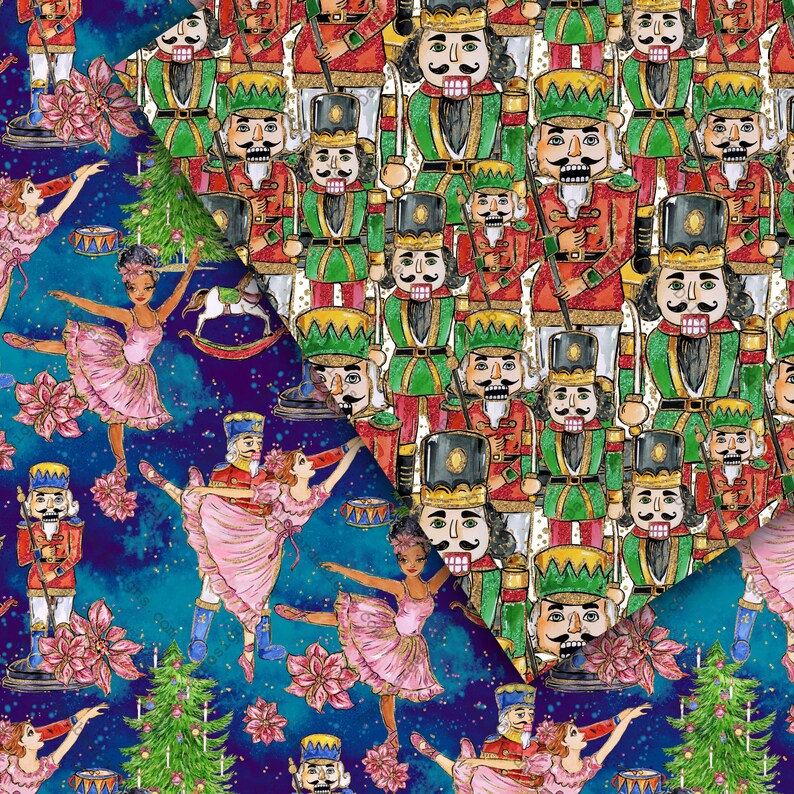 The Nutcracker Digital Paper, Christmas Nutcracker Ballet Tree ...