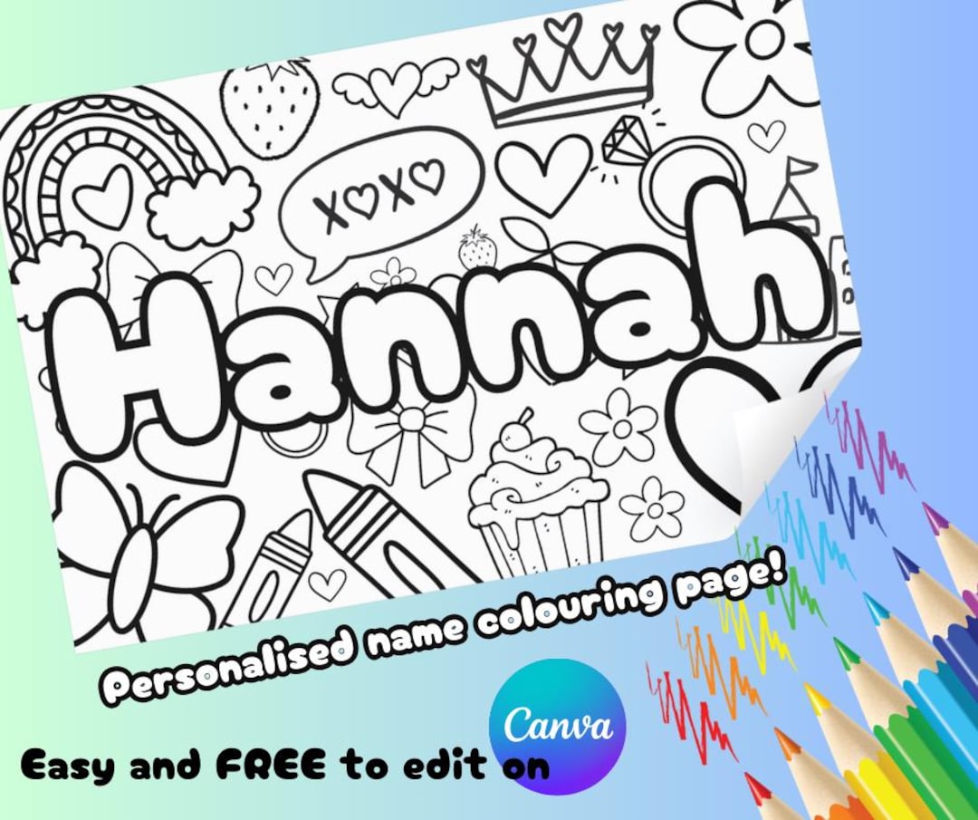 Personalised Colouring Sheet, Personalised Colouring Page, Personalised ...
