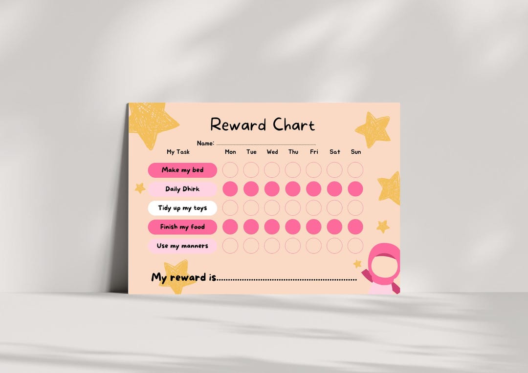 Mini Muslim Reward Chart- for Girls (printable) Achievement - Etsy