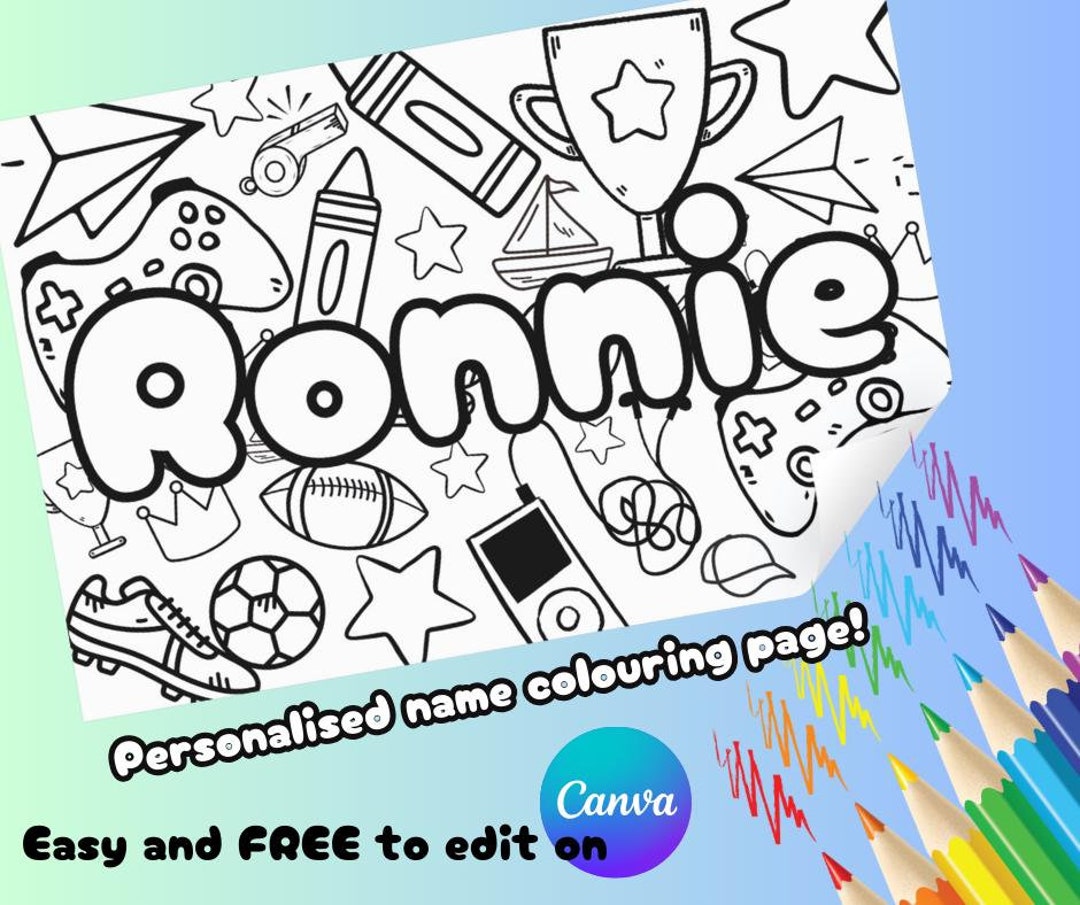 Personalised Colouring Sheet, Personalised Colour Page, Party Ideas ...