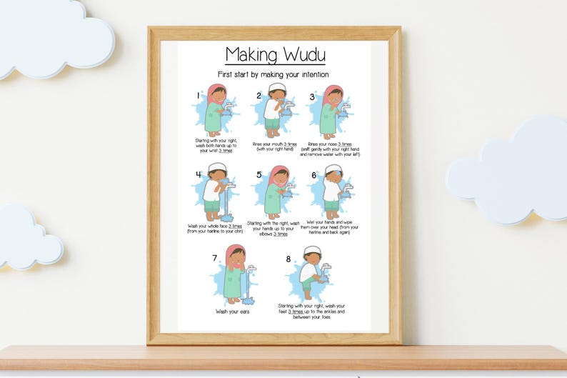 Kids Wudu Chart | Kids Wudu Poster | Printable | Kids Wudu Print | Step ...
