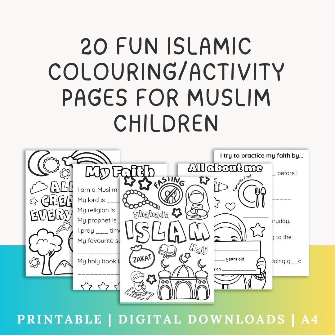 Islamic Kids Activity & Colouring Sheets – A4 Printable Bundle | Islam ...
