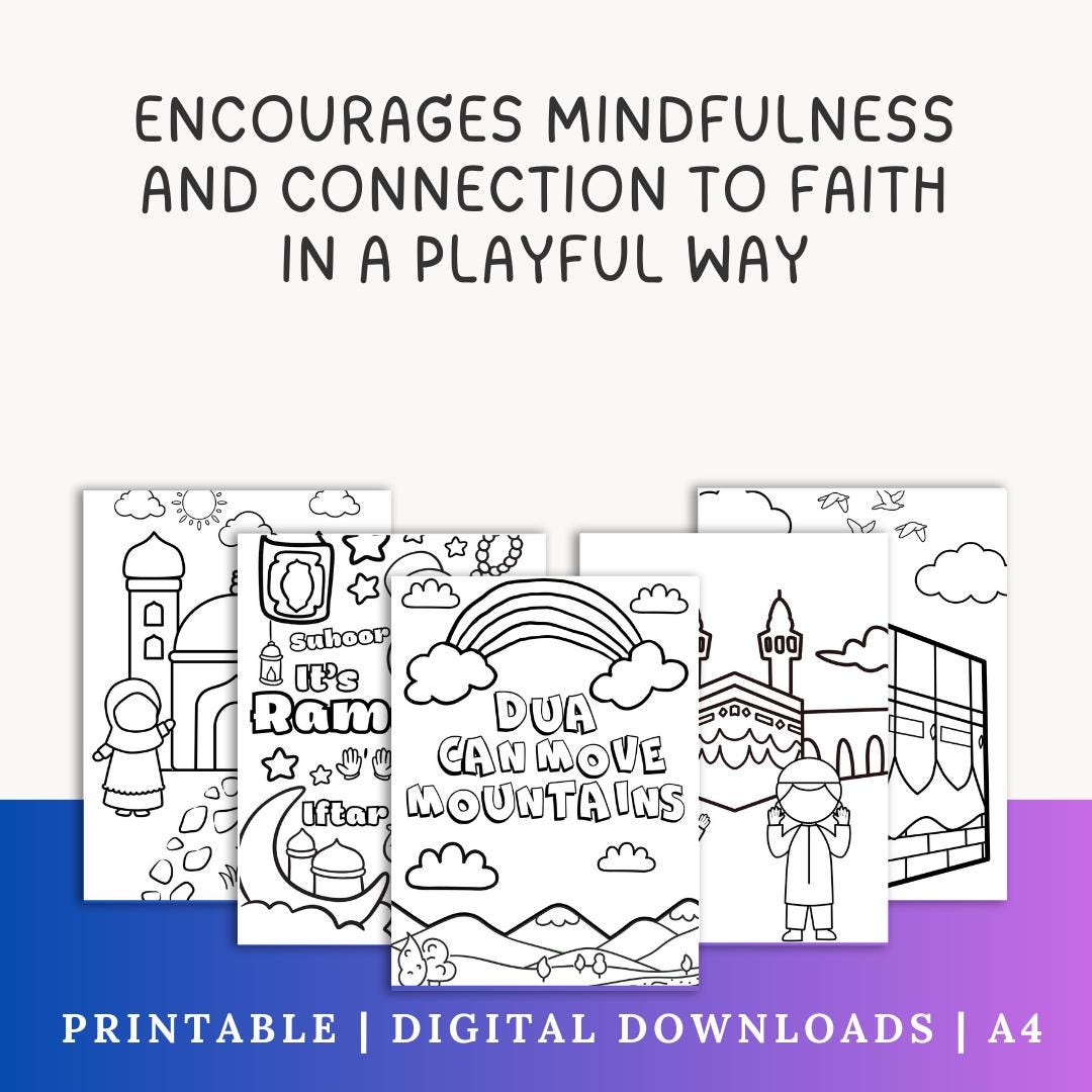 Islamic Kids Activity & Colouring Sheets – A4 Printable Bundle | Islam ...