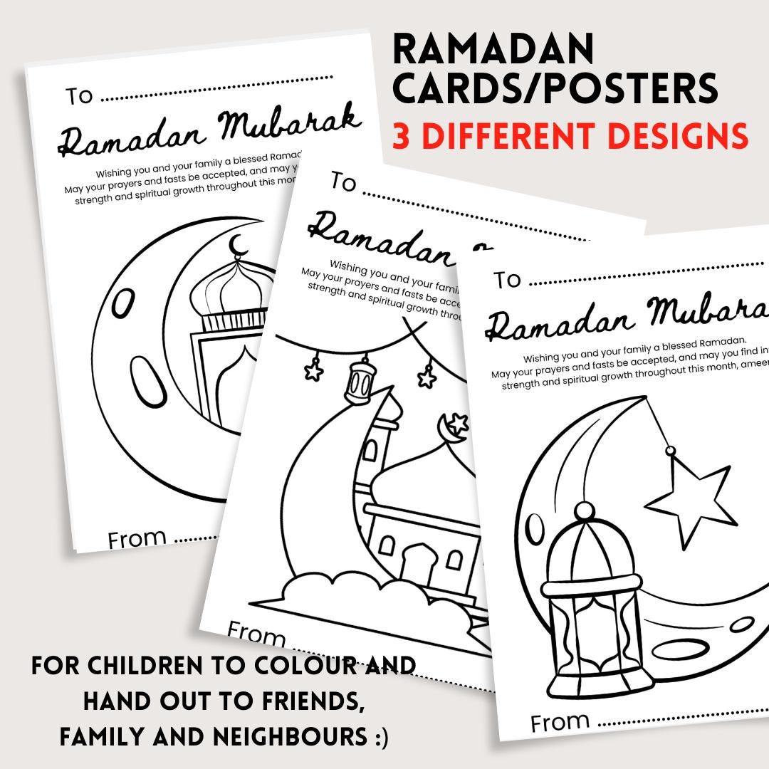 Ramadan Eid Colouring Cards for Children (digital Download) - Etsy