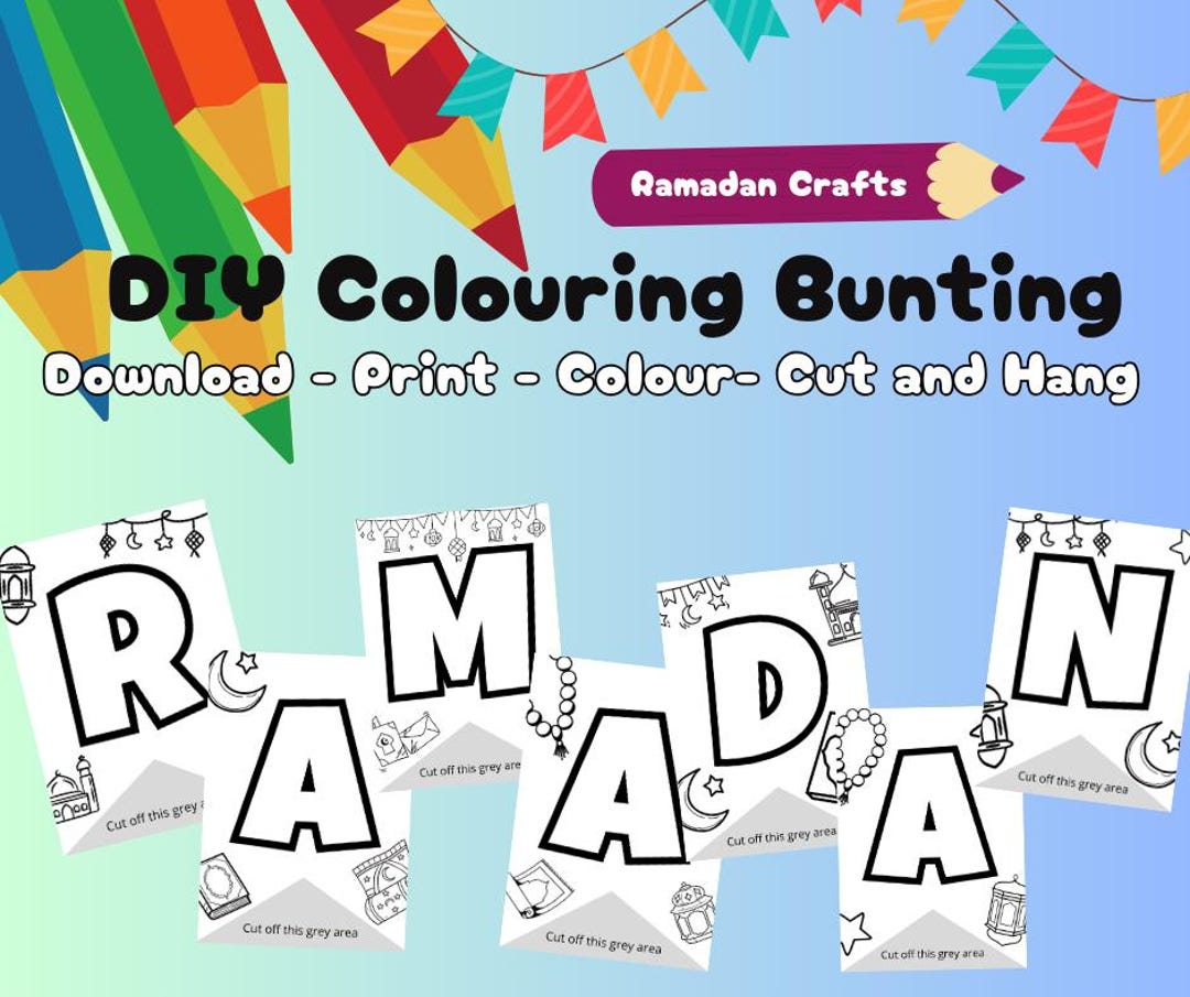 Ramadan Colouring Bunting: DIY Kids Crafts (digital Download) - Etsy