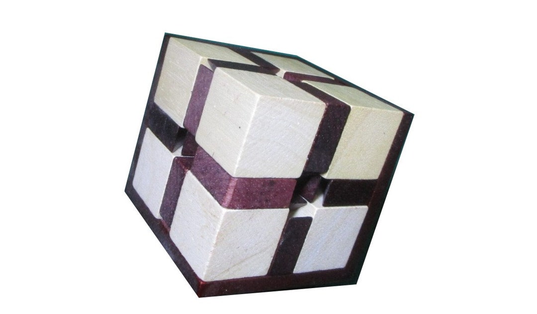 8 Piece Block Puzzle--with Stand 2 Tone Rubberwood Brain Teaser - Etsy