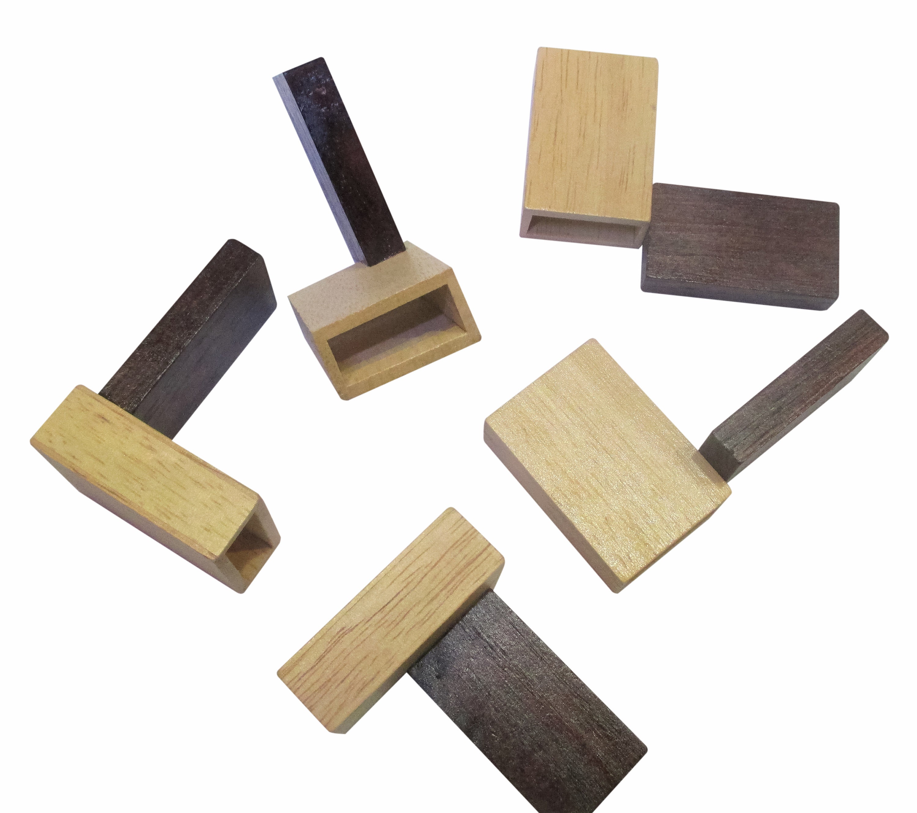 5 Piece Wood Interlocking Jack Puzzle Brain Teaser - Etsy