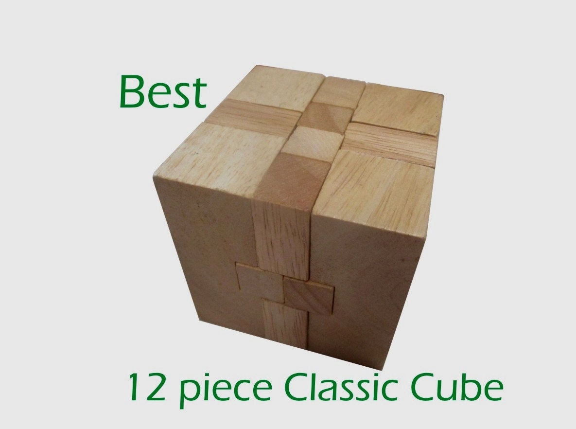 Classic Cube of 12 Wooden Puzzle 3 Inch - Etsy