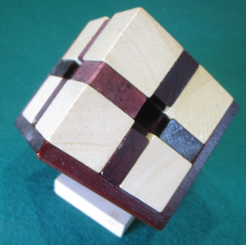 8 Piece Block Puzzle--with Stand 2 Tone Rubberwood Brain Teaser - Etsy