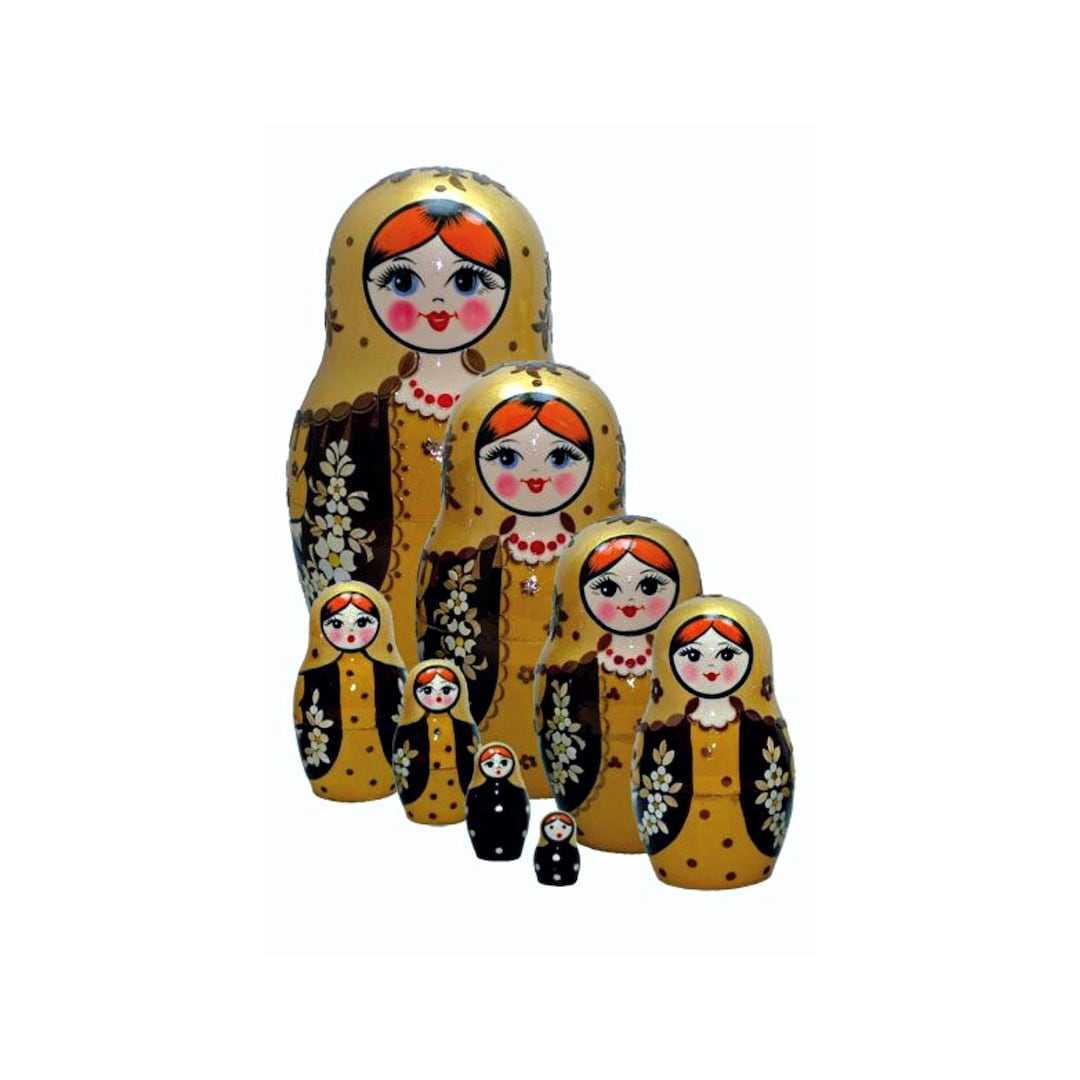 Matryoshka Babushka 8 Pcs. Traditional Nesting Dolls Handmade and Hand ...
