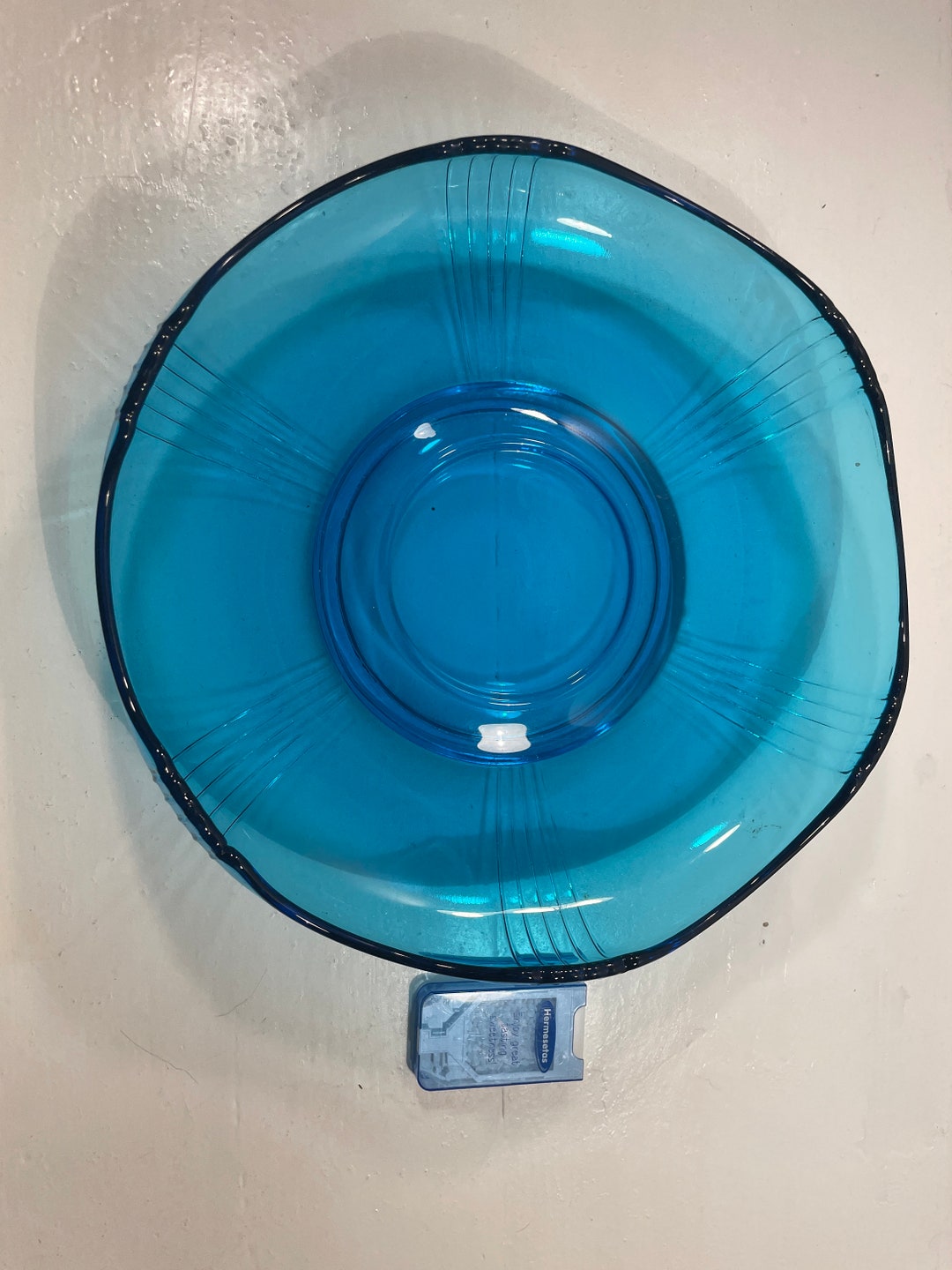 Stunning Turquoise Glass Flower Bowl Art Deco 30s Josef Inwald ...