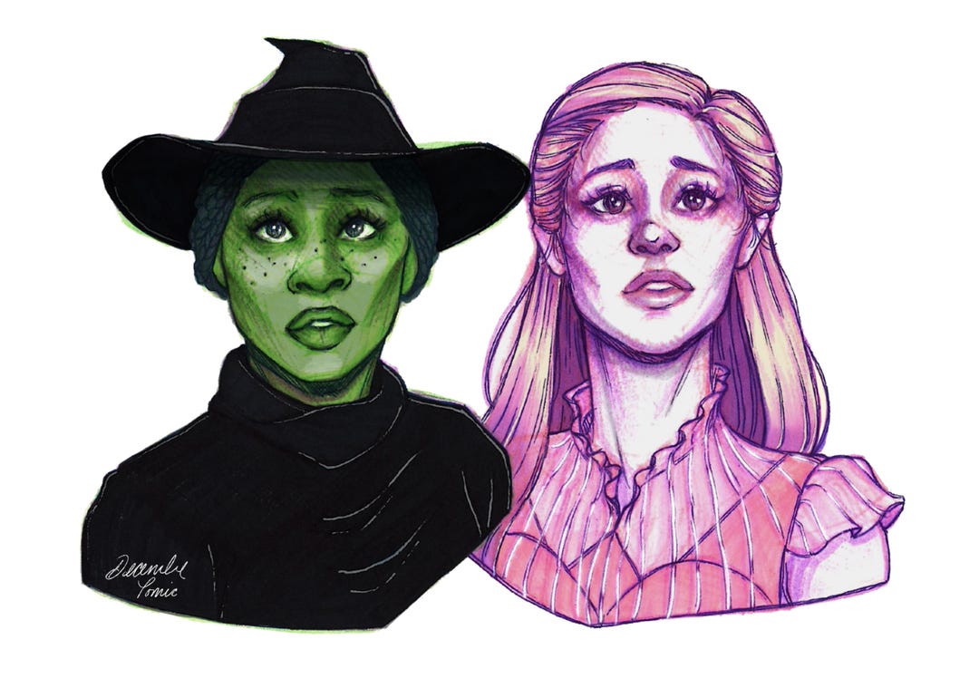 Elphaba and Glinda (5x7 Art Print) - Etsy