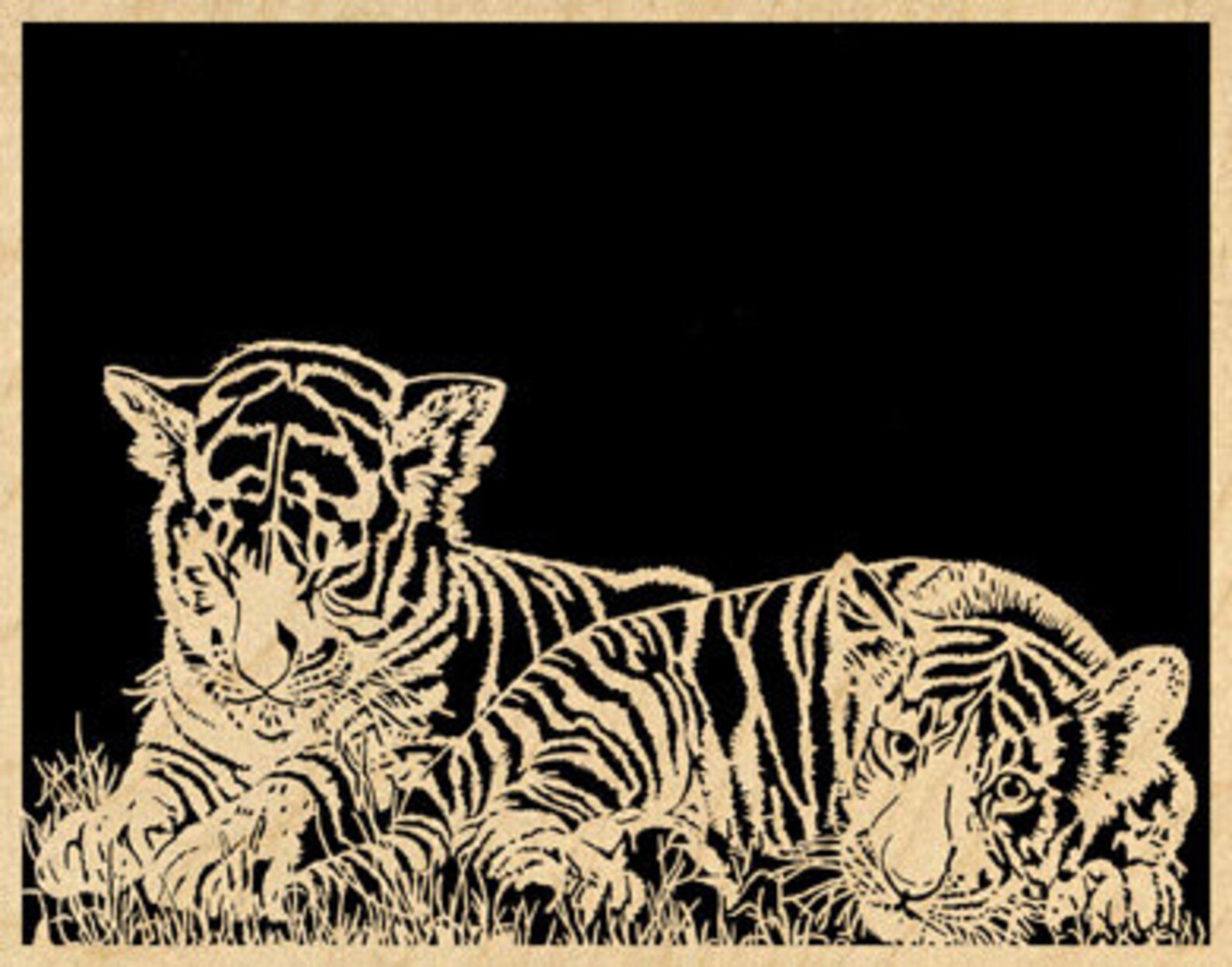 110mw tiger Cubs Scroll Saw Pattern pdf | Etsy Canada