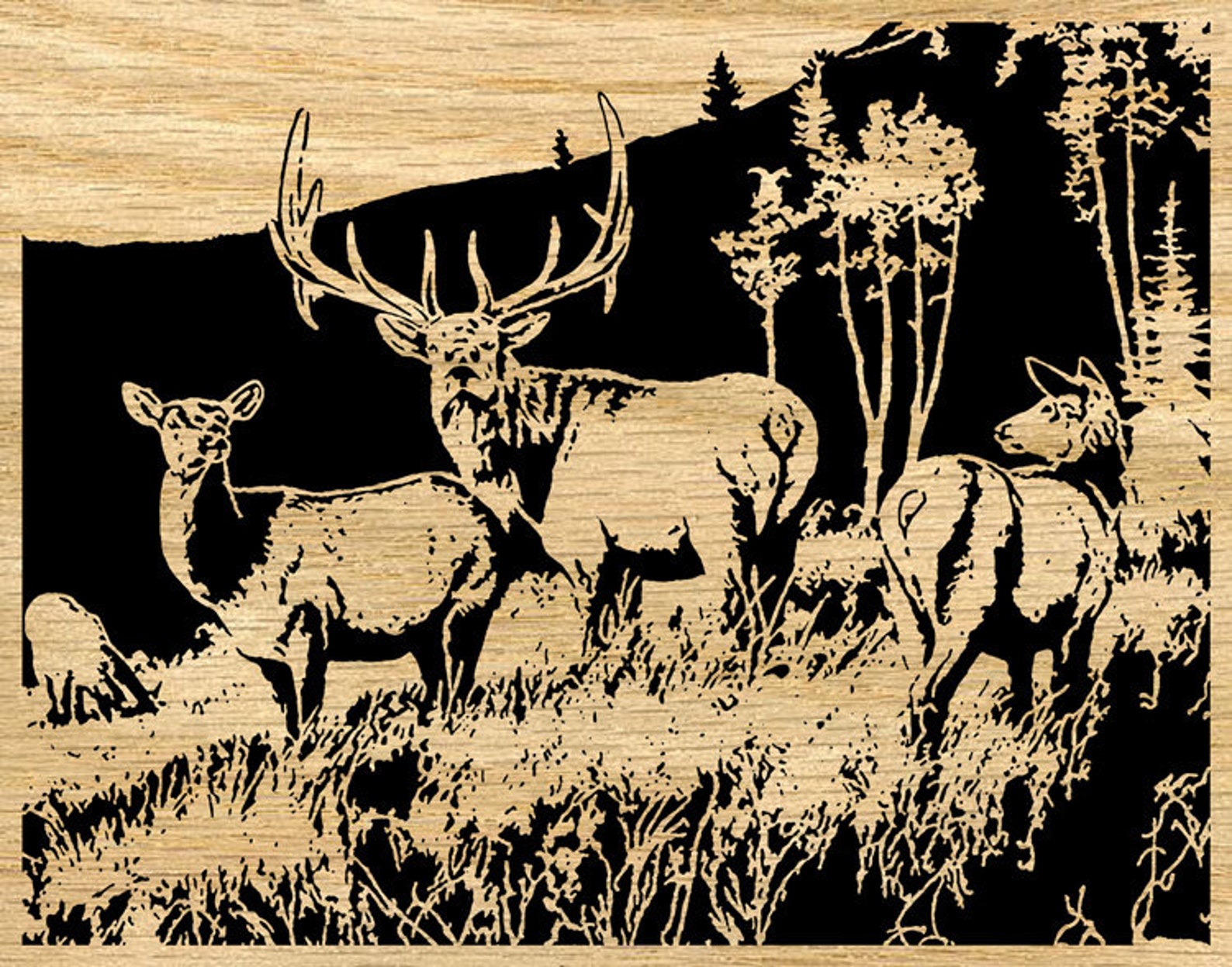 030 - Elk Meadow - Scroll Saw Pattern (pdf) - Etsy