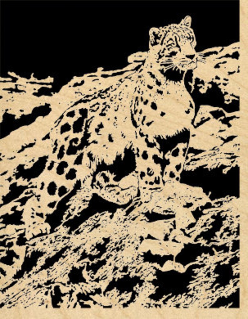 098mw - Snow Leopard - Scroll Saw Pattern (pdf) - Etsy UK