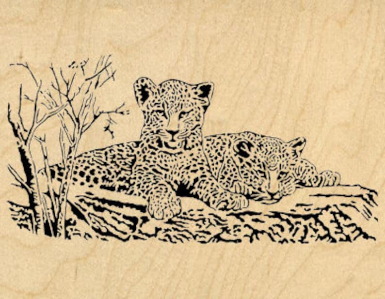 097mw - Snow Leopard Cubs - Scroll Saw Pattern (pdf) - Etsy