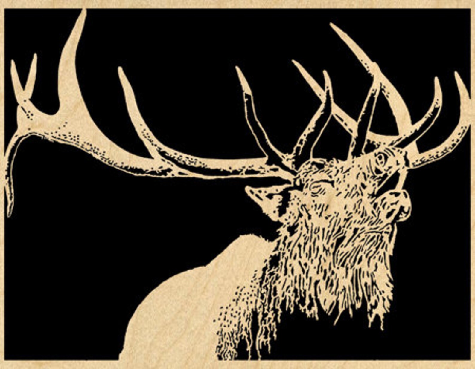 132mw - Elk Portrait - Scroll Saw Portrait (pdf) - Etsy