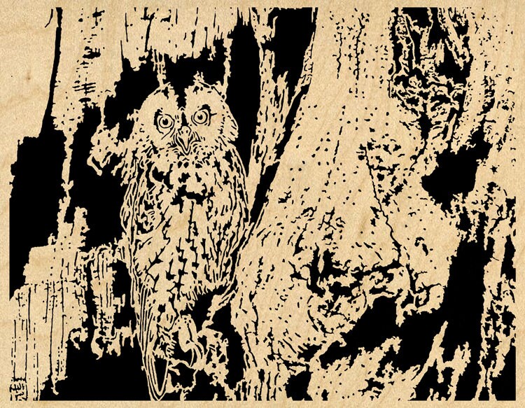 051mw - Hidden Owl - Scroll Saw Pattern (pdf) - Etsy
