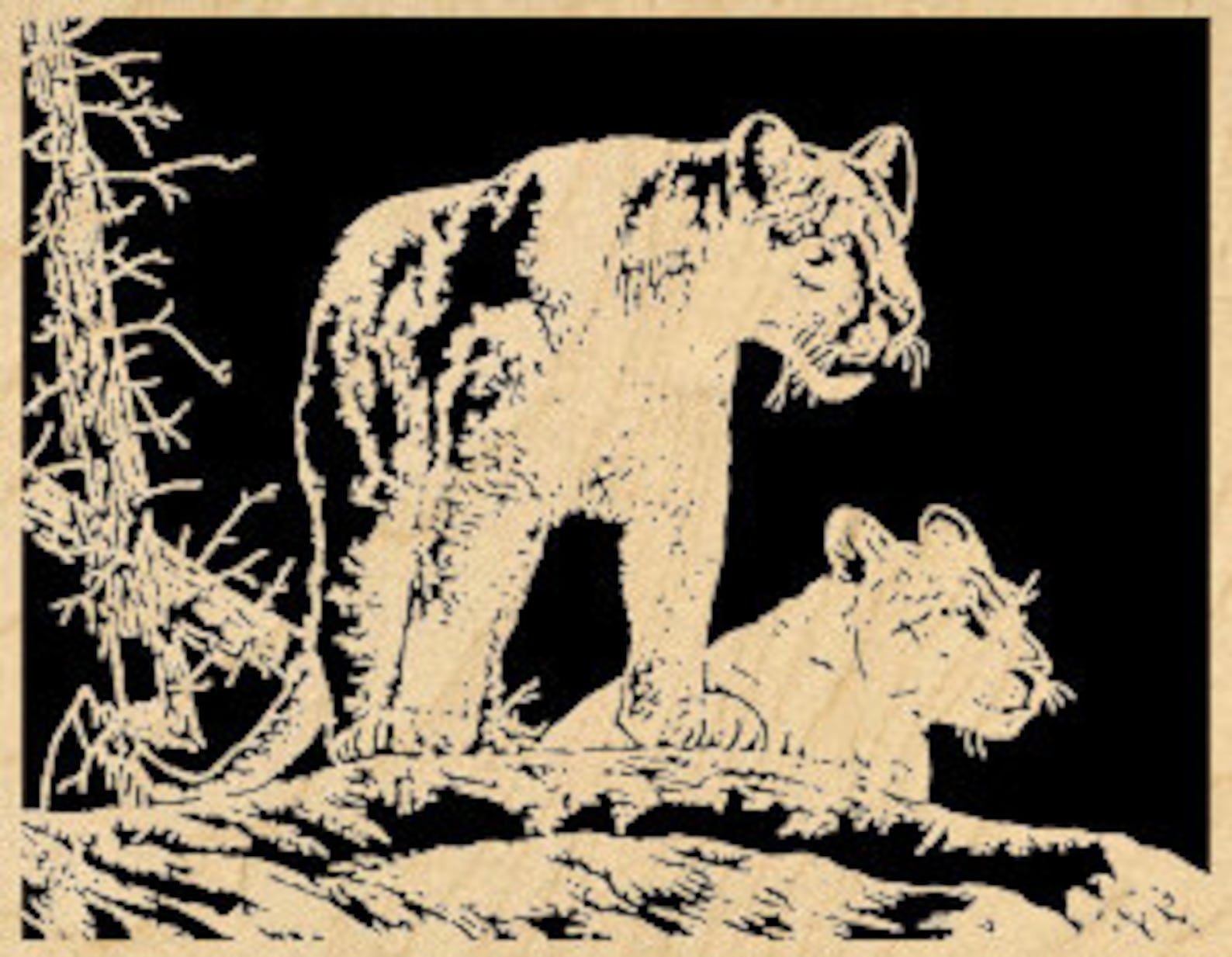 070mw - Mountain Lion - Scroll Saw Pattern (pdf) - Etsy Australia