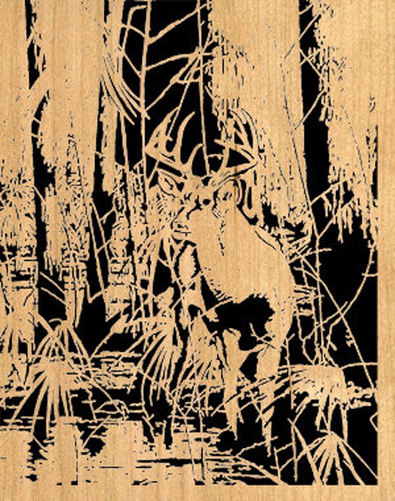 103mw -swamp Buck - Scroll Saw Pattern (pdf) - Etsy Australia