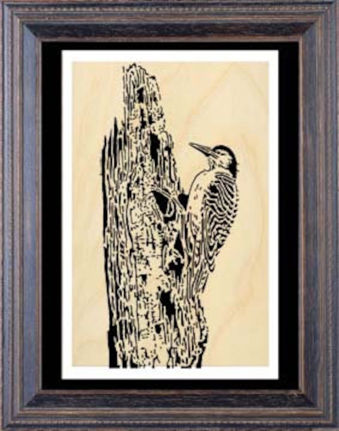 Woodpecker on Tree Scroll Saw Pattern - Etsy