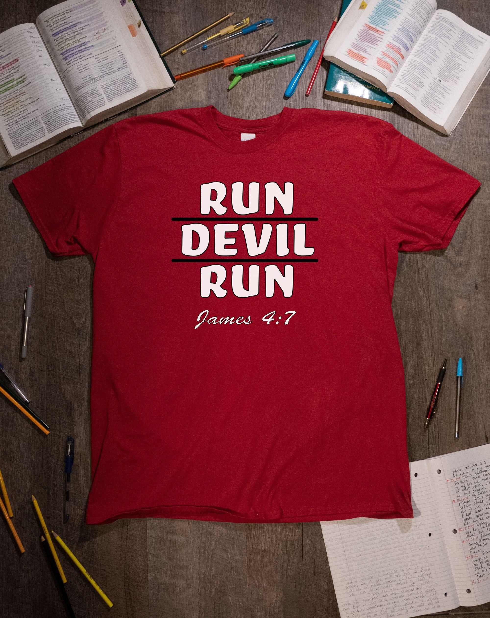 Run Devil Run Bible Verse Shirt Evangelism Shirt | Etsy