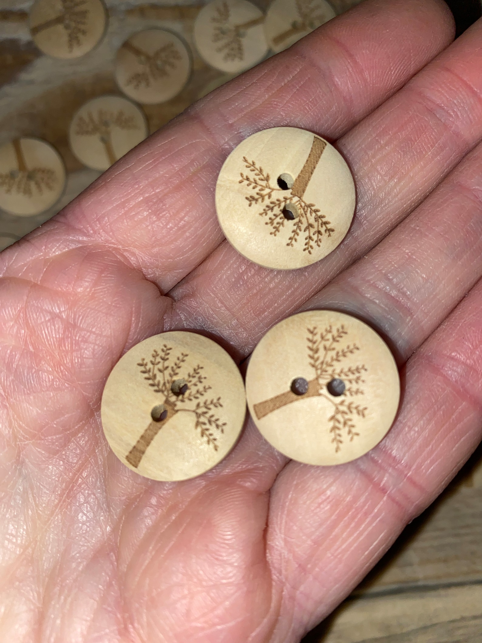 "tree" Buttons / Wooden Sew-on Buttons / Handmade / Sustainable - Etsy